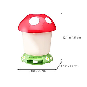 ABOOFAN Cute Mushroom Trash Can with Pedal Plastic Wastebasket Kawaii Garbage Can with Lid Desk Trash Bin for Home Office Kitchen Bathroom