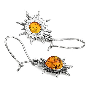 Ian and Valeri co. Amber Sterling Silver Sun Earrings