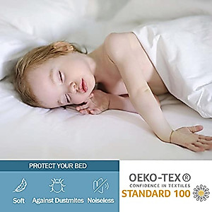 Waterproof Baby Crib Mattress Protector - 2 Pack Fitted Mattress Covers (5" to 9" Depth) - Breathable, Hypoallergenic, Skin-Friendly, Soft, Noiseless - Mattress Pad for Toddler Bed (52''x28'')
