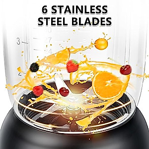 Blender, 2023 Upgrade 700W Shakes and Smoothies Blender with 40oz Countertop Blender Cup for Kitchen, 3-Speed for Crushing Ice, Puree, and Frozen Fruit with Autonomous Clean