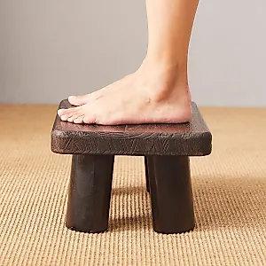 GZQWDC Wooden Foot Stool,Kids Wooden Bench,Wood Stool,Small Wood Bench,Wooden Steps,Kitchen Step Stool,Wood Plant Stand (14.2"x10.2"x7.1")