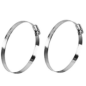 Harapu 4 Inch Duct Clamp, Stainless Steel Large Hose Clamp Adjustable Diameter 91-114mm Worm Drive Clamp for Plumbing Dryer Vent for Automotive Mechanical Agriculture, 2 Pack
