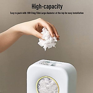 Elvaesther Wall Wrap Storage Box Dispenser, Plastic Fresh Keeping Bag Storage Box Wall Mounted Cling Film Storage Box with 300 Food Cling Film Removable Cling Film Box