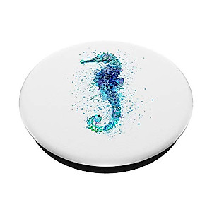 Blue Seahorse Painting PopSockets PopGrip: Swappable Grip for Phones & Tablets