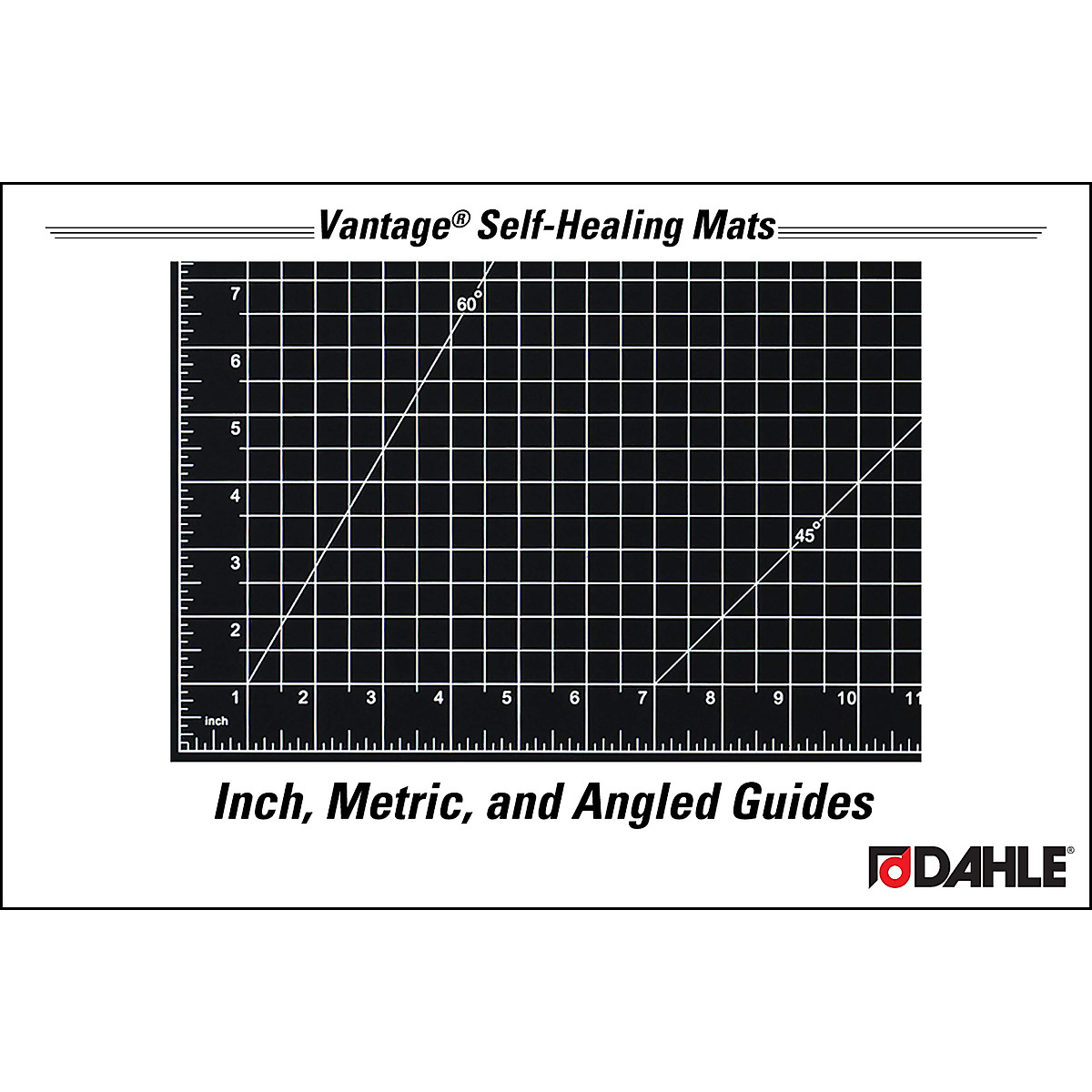 Dahle Vantage 10673 Premium Self-Healing Cutting Mat, 24"x36", 1/2" Grid, 5 Layers for Max Healing, Perfect for Crafts & Sewing, Black