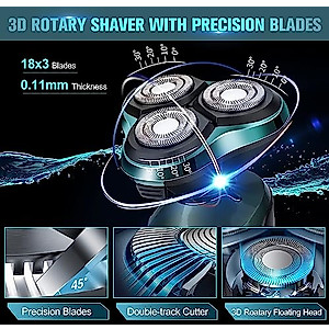 Electric Razor for Men, New Upgrade Electric Shavers for Men Cordless Rechargeable 3D Rotary Men Shaver,Wet/Dry Mens Shaver,Waterproof Mens Razor for Shaving Gifts for Husband, Dad,Boyfriend