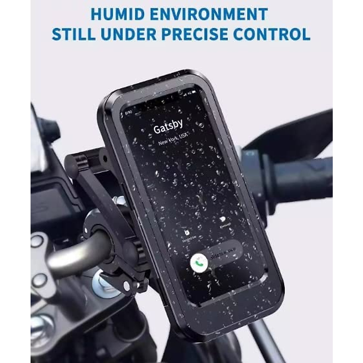 QXTEI Bike Phone Mount | Waterproof Cell Phone Holder for Bicycles & Motorcycles | 360° Rotation for Vertical & Horizontal View During Road Rides | Shock-Proof & Compatible with 4-6.5” Smartphones