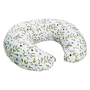 Ezencon Nursing Pillow for Breastfeeding Positioner - Breast Feeding Essentials Tummy Time Pillows with Removable Cotton Blend Cover (Flower-2)