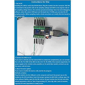 NOYITO USB 10-Channel 12-Bit AD Data Acquisition Module STM32 UART Communication USB to Serial Chip CH340 ADC Module