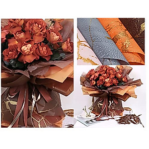 Xshelley (24 sheets marbled flower wrapping paper 8-color flower shop bouquets, DIY crafts, gift packaging or gift box packaging, waterproof flower wrapping paper 23X23 inches