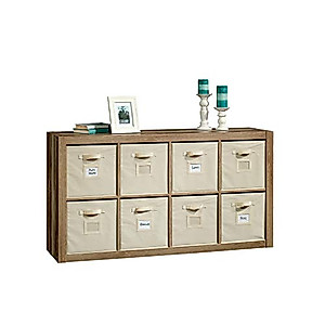 Sauder Stow-Away 8-Cube Organizer, L: 30.91" x W: 15.39" x H: 57.87", Lintel Oak Finish