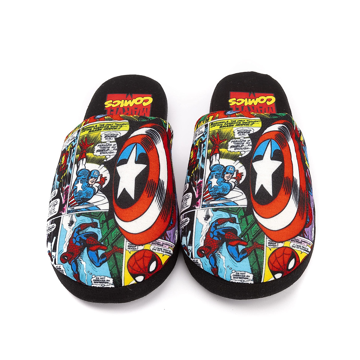 Marvel Avengers Slippers Comic Mens Slip On House Shoes Loafers 9-10 UK