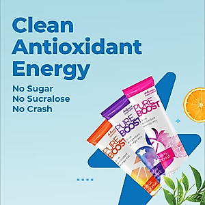 Pureboost Clean Energy Drink Mix + Immune System Support. Sugar-Free Energy with B12, Multivitamins, Antioxidants, Electrolytes (Combo Pack, 30 Stick Packs)