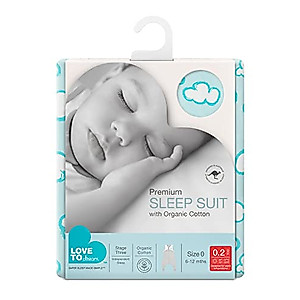 Love to Dream Lite Organic Baby Sleep Suit (12-24 Mo), Super Soft Temp Regulating Sleeping Suit, 0.2TOG Lightweight Wearable Blanket, Turquoise