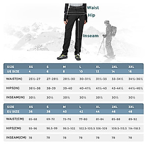 Wespornow Women's-Snow-Ski-Pants Fleece-Lined-Waterproof-Hiking-Pants Softshell Insulated Pants for Winter Outdoor Snowboard (Black, Medium)