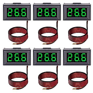 CenryKay 6PCS 2 Wire Green DC 4.5-30V 0.56" LED Panel Digital Display Voltage Meter Mini DC Digital Voltmeter