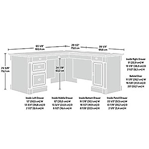Sauder Bleeker Street L-Desk, Obsidian Oak finish
