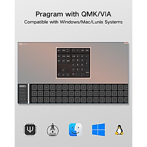 Kisnt Custom Mechanical Number Pad, QMK/VIA Programmable Wired Numpad, 34 Key Hot Swappable USB Numeric Keypad with PBT Keycaps RGB Backlit Number Pad for Laptop, MacBook,PC Desktop