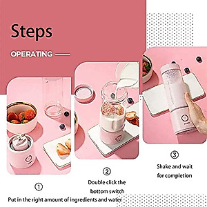 MXJCC Portable Blender, USB Rechargeable Smoothie on the Cup with Straws, Protein Shakes Fruit Mini Mixer for Home, Sport, Office, Camping