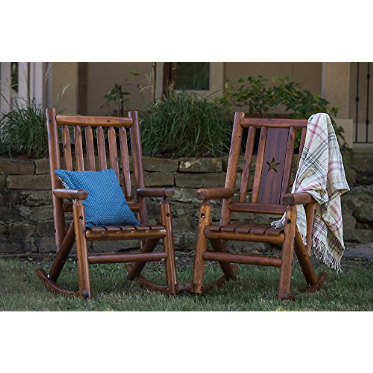 Leigh Country TX 36000 Amber-Log Single Rocker, Brown