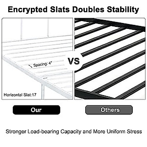 Voilamart Kids Twin Bed with Storage,Twin Metal Bed Frames with Headboard and Footboard, White Metal Platform No Box Spring Needed for Kids