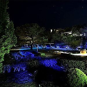 T-SUN Blue Solar Spot Lights Outdoor, LED Solar Landscape Spotlights Waterproof Auto Turn ON/Off Solar Lights Adjustable Solar Garde Lights for Tree, Patio, Yard, Driveway, Pool Area(Blue-2 Pack)