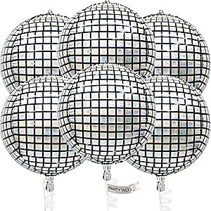 PartyWoo Black and Gold Balloon Garland Kit 100 pcs and 6 pcs Disco Silver Foil Balloons