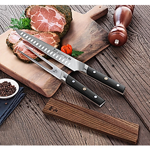 Cangshan 1021523 Solid Ash Wood Magnetic ANCHOR Knife Sheath Only for 9-Inch Carving Knife