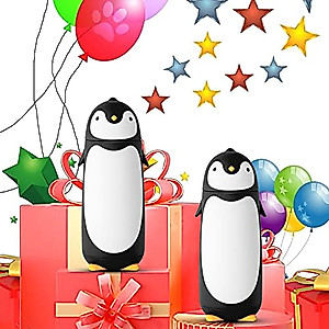 TOMLFF Penguin Stainless Steel Vacuum Thermos Travel Mug Tea Water Bottle Coffee Flask (Black)