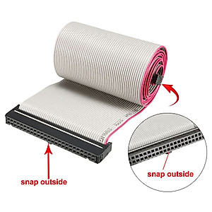 Tool parts IDC Gray Wire Flat Ribbon Cable 50 Pins 128cm Length 2.54mm Pitch 2pcs Type-C