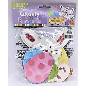 Easter Mini Glitter Cutout Assortment (10 Pack)