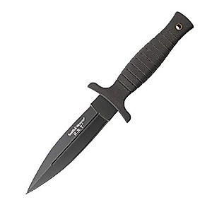 Smith & Wesson SWHRT9B 9in High Carbon S.S. Fixed Blade Knife with 4.7in Dual Edge Blade and TPE Handle for Outdoor, Tactical, Survival,EDC, Multi