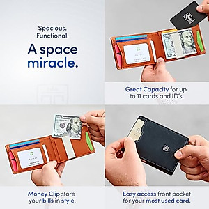 TRAVANDO Mens Slim Wallet with Money Clip AUSTIN RFID Blocking Bifold Credit Card Holder for Men with Gift Box