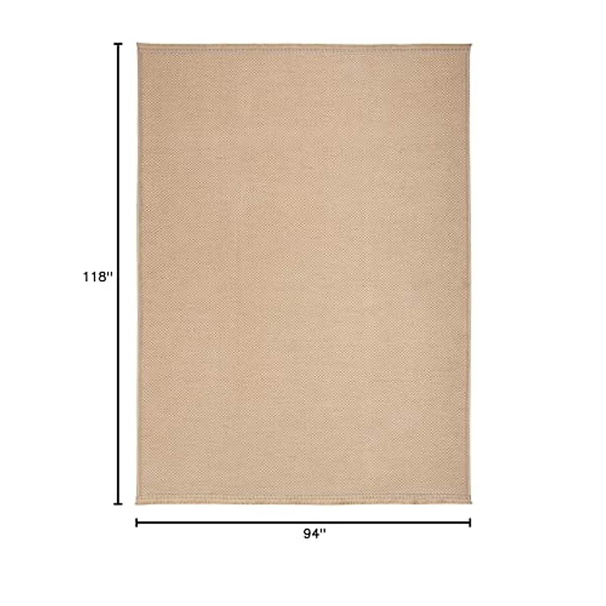 Nourison Washable Jute Solid Natural 7'10" x 9'10" Area -Rug, Easy -Cleaning, Non Shedding, Bed Room, Living Room, Dining Room, Kitchen (8x10)