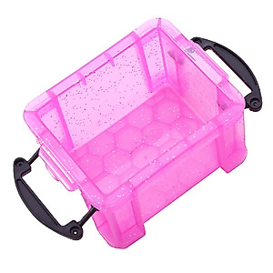 Sevenfly Family Plastic Storage Bin with Lid Medicine Box Lockable Container ​for Toy Desktop Jewelry Accessory Drawer Or Kitchen,Purple