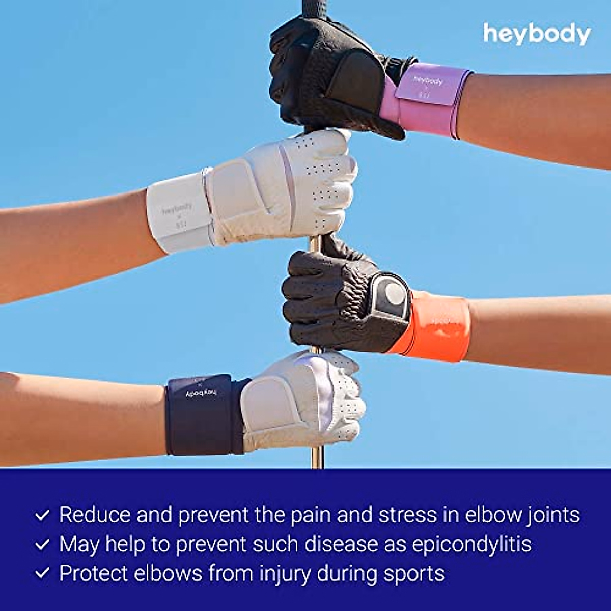 heybody Slim Air Golf Wrist Support Strap (Gray) | Golf Wrist Brace for Carpal Tunnel | Golf Training Equipment | Wrist Pain Relief Injury Prevention | Comfortable Fit Elastic Material