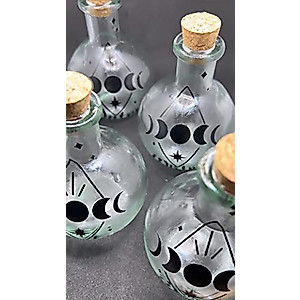 Moon Water Jar, Full Moon Ritual, Moon Phase Glass Bottle, Alter Tools, Stash Jar, Cleansing Tool, Witch Bottle, Cork Bottle, Set intention