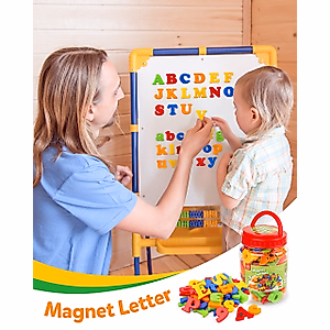 Coogam Alphabet Magnetic Letters Numbers Colorful ABC 123 Refrigerator Fridge Magnets Uppercase Lowercase Vocabulary Educational Toy Set for Preschool Learning Spelling Counting