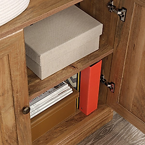 Sauder Miscellaneous Storage 5-Shelf/ Book Shelf 2-Door Bookcase, Vintage Oak finish