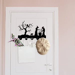 YSDESIGN Halloween Witch Wall Decor Hooks-Wooden Coats Bags Keys for Bedroom Kitchen Living Room-Unique Key Hooks Key Holder Gift for Friends
