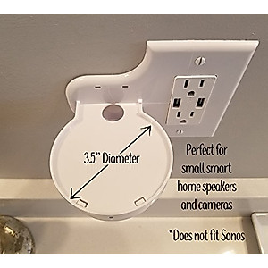 Mount Genie Smart Home Outlet Shelf: Hidden Cord Storage and Extra Custom Short Cords Great for Google Home, Nest, Security Cameras, Smart Speakers, and More
