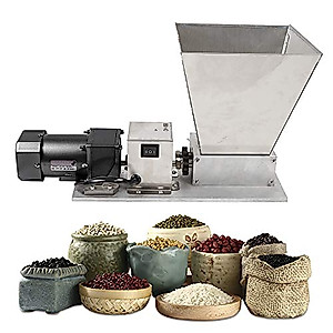 LOHISHILO 4L Electric Grain Grinder Mill Corn Grinder Barley Feed Malt Crusher Grain Mill Homebrew with Hopper 60W, 75 RPM, Steel Materialfor Rice, Corn, Grain, Coffee, Wheat