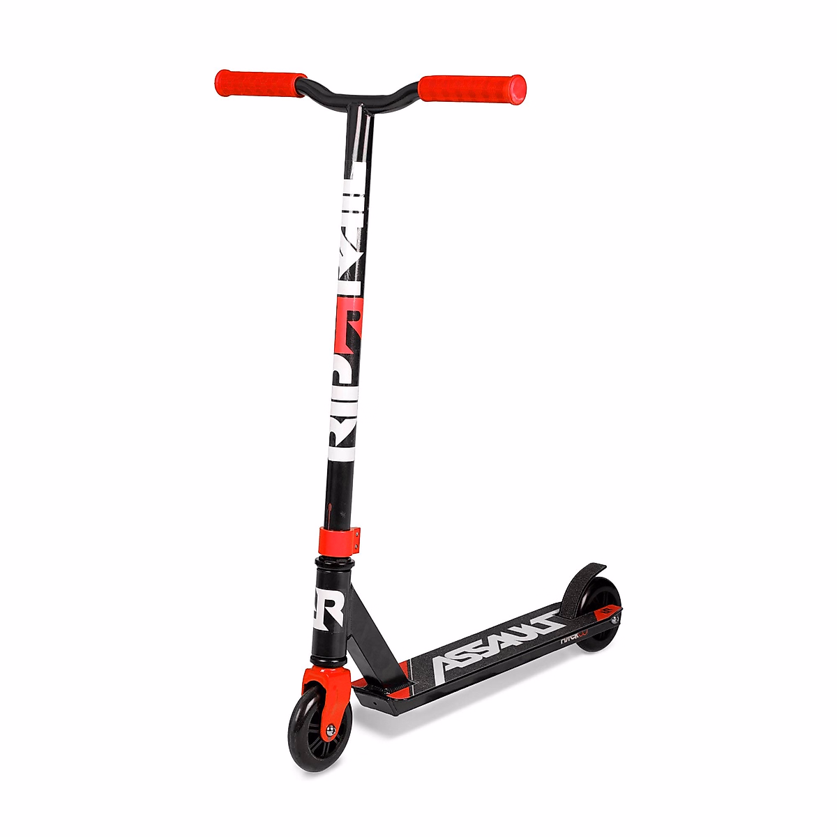 Riprail Assault Stunt Scooter Finished in Black/Red with Alloy Deck and ABEC-7 Bearings
