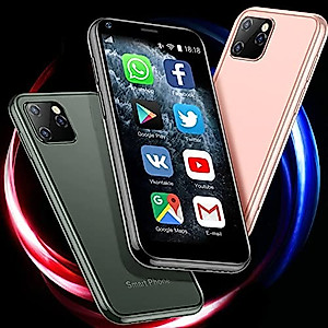 SOYES XS11 3G Mini Smartphone 2.5Inch WiFi GPS China Mobile 1GB RAM 8GB ROM Quad Core Android Cell Phones 3D Glass Slim Body HD Camera Dual Sim Google Play Cute Smartphone (White)