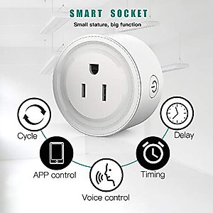 Smart Plug 4Pack, WiFi Plugs Compatible with Alexa & Google Assistant, Smart Outlet with Timer Schedule, WiFi Socket for Home, No Hub Required, FCC Certified, 2.4G WiFi Only