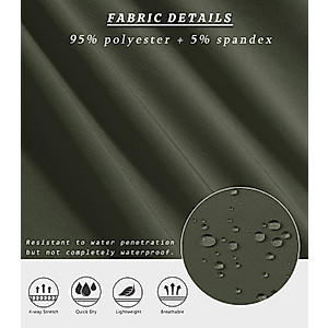 MAGCOMSEN Mens 3/4 Capri Pants Outdoor Quick Dry Knee Length Gym Drawstring Training Workout Running Shorts Army Green, 40