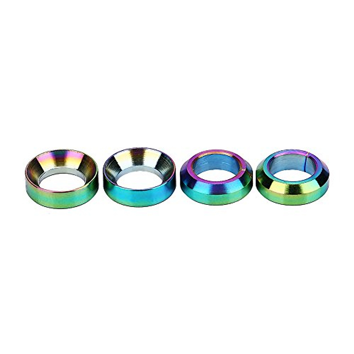 Dilwe Headset Spacer, 2 Pairs TC4 Front Brake Caliper Gasket for Mountain Bike Motorcycle(Colorful)