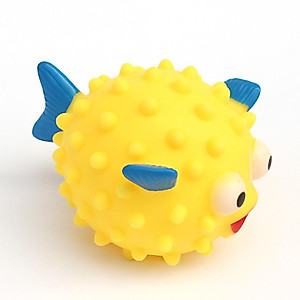 leasote Dog Chew Toys, Dog Squeaky Toys for Aggressive Chewers, Tough Durable Fish Shape Interactive Dog Teeth Grinding Toy for Small Medium Large Puppy Dogs Yellow