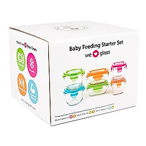 Wean Green Glass Baby Food Storage Containers Starter Set, 12 pieces