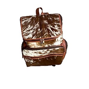 Leather Cowhide Backpack with cowhide hand clutch | Traveling Backpack Leather is for both Men and Women | Made with Cow Skin | Special designed for Gifts, sports, Gym, and Multi-Purpose Uses